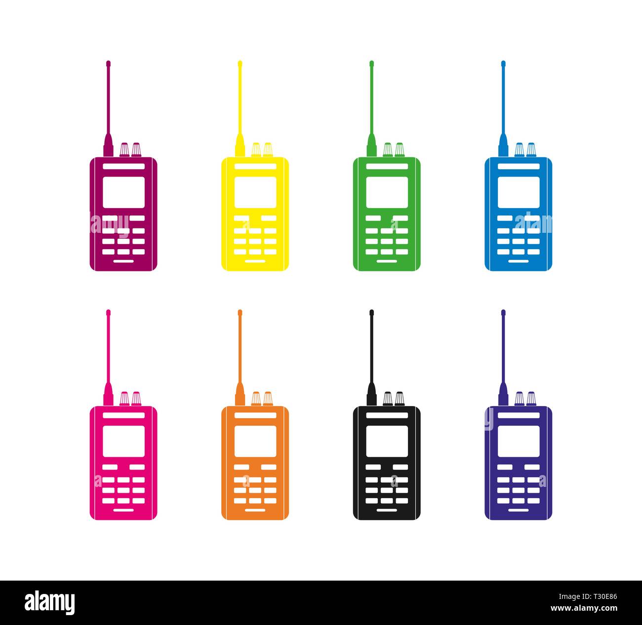 Set of colored radio station icons, flat design Stock Vector Image ...