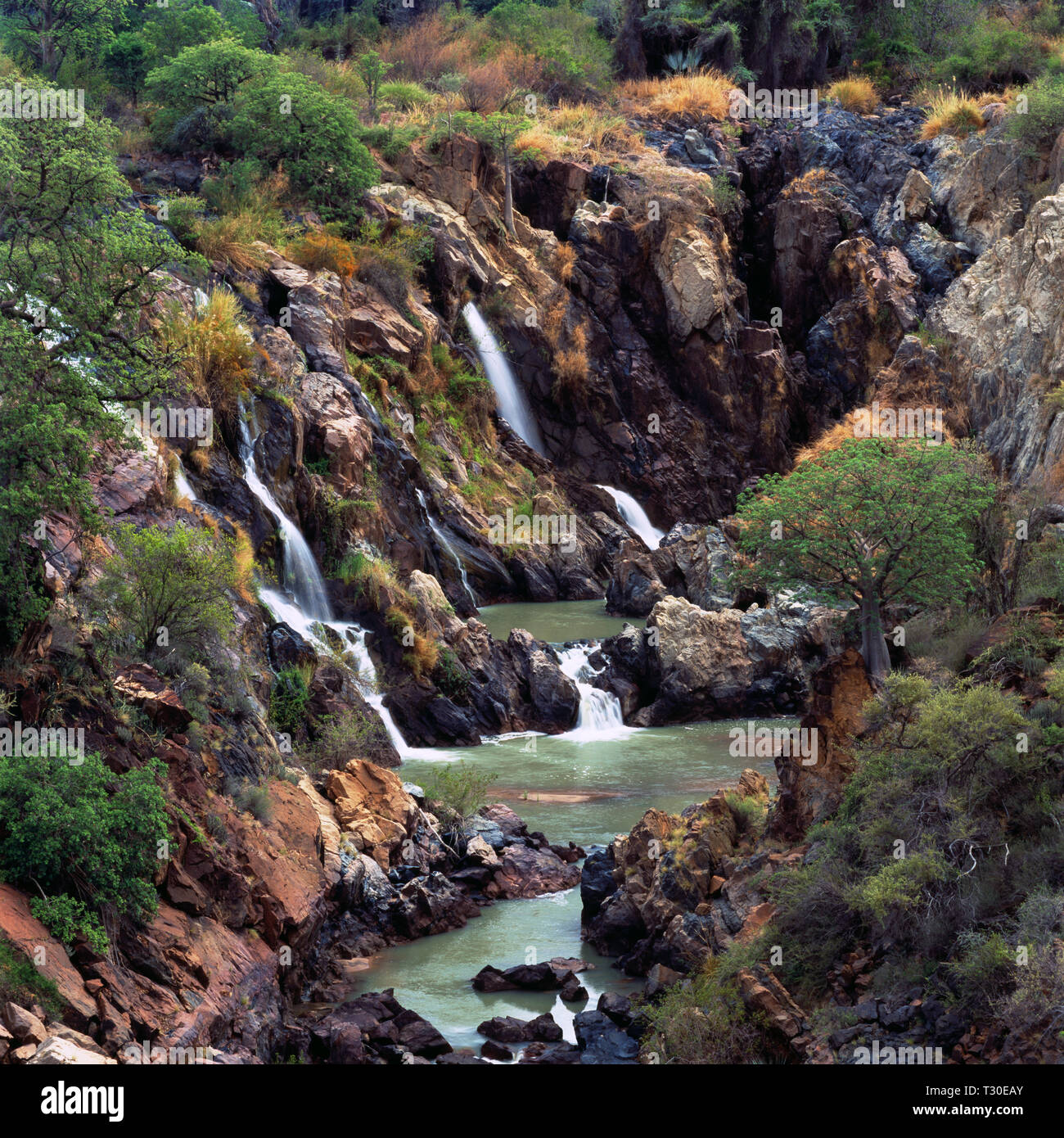 view of waterfall in namibia Stock Photo - Alamy