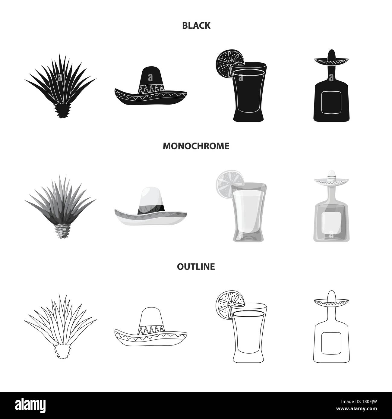 Spanish agave Stock Vector Images - Alamy