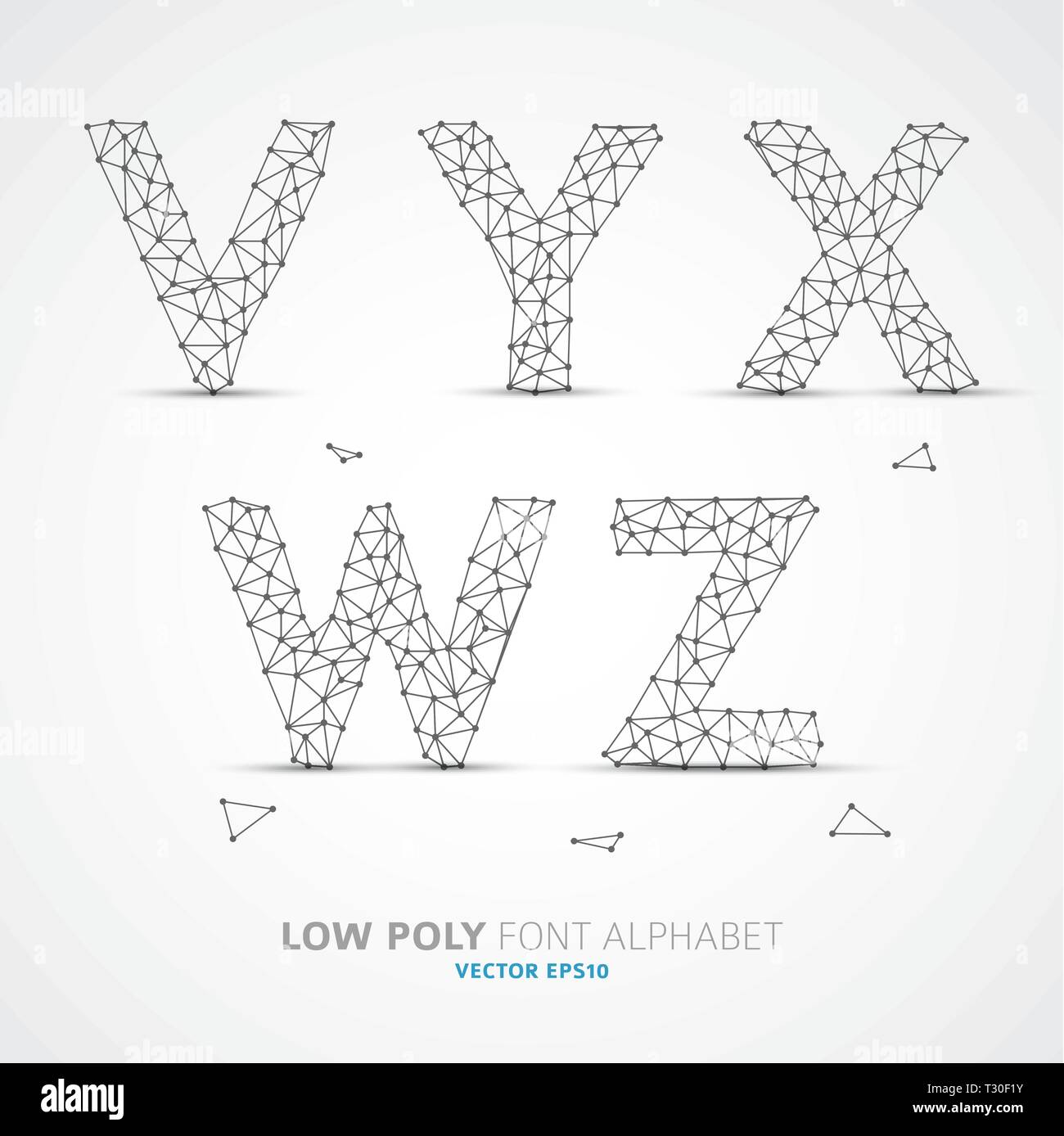 Wire Vector low poly alphabet font with shadow Stock Vector Image & Art ...