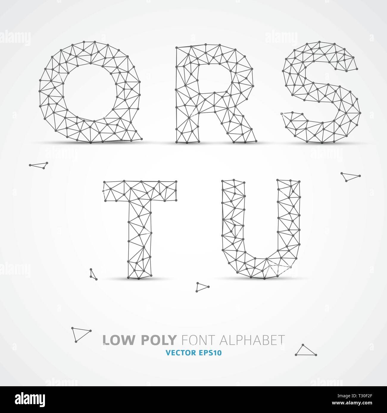 Wire Vector low poly alphabet font with shadow Stock Vector Image & Art ...