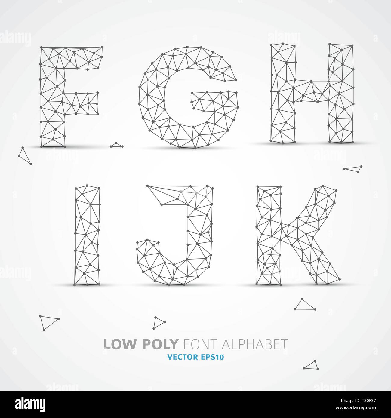 Wire Vector low poly alphabet font with shadow Stock Vector Image & Art ...