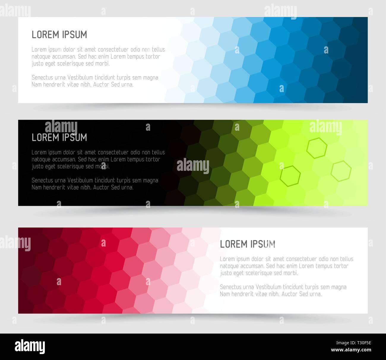 Simple colorful horizontal banners - with square motive Stock Vector ...