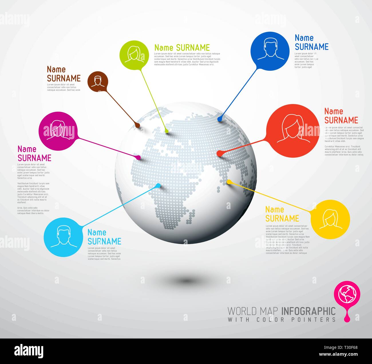 Earth map with location point marks hi-res stock photography and images - Alamy