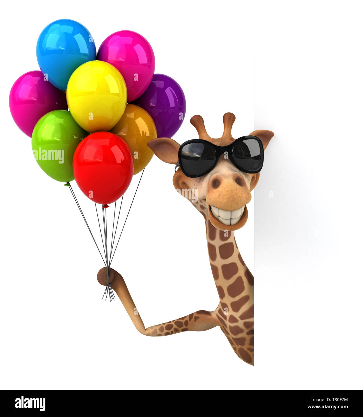 Fun giraffe - 3D Illustration Stock Photo - Alamy