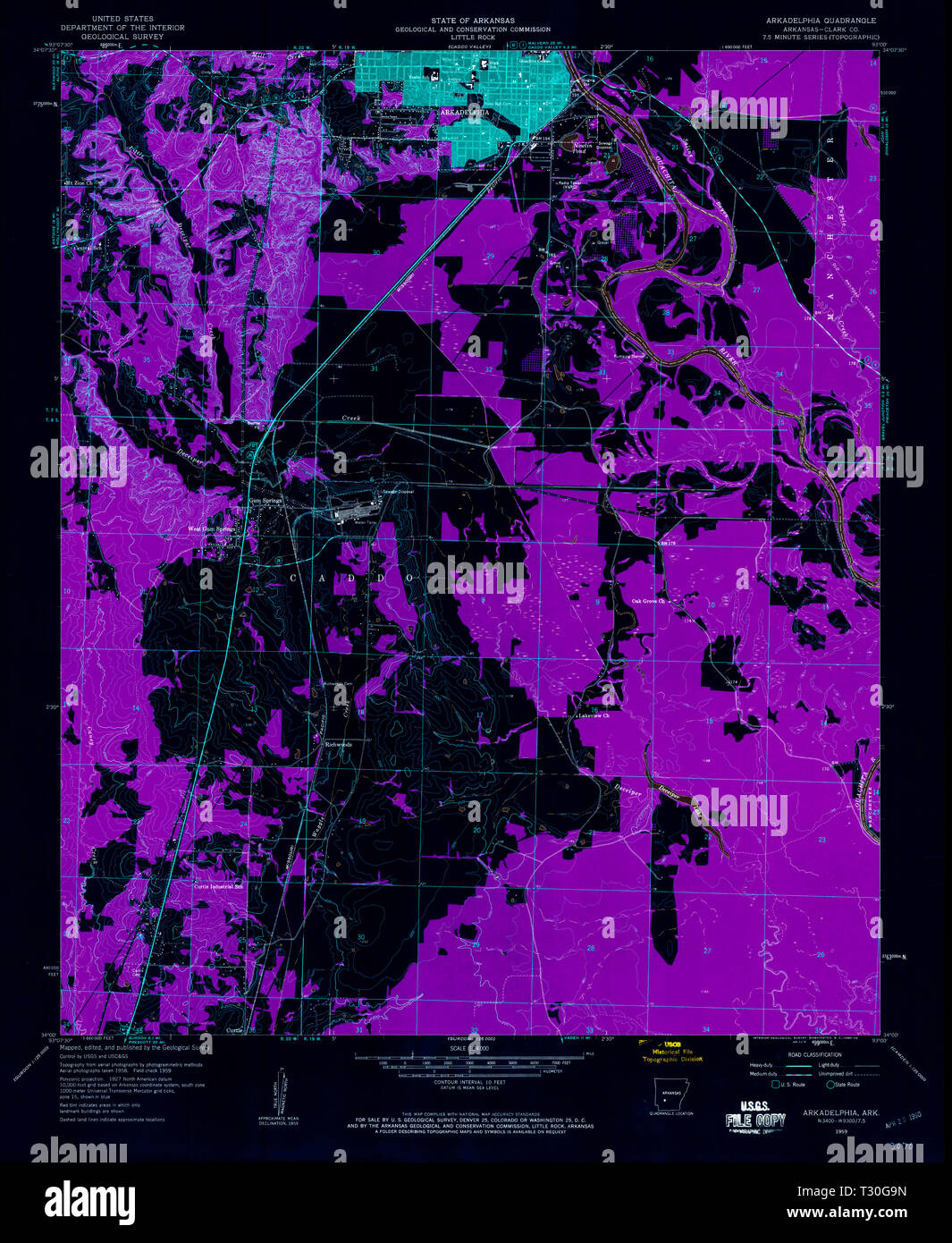 Map of arkadelphia hi-res stock photography and images - Alamy