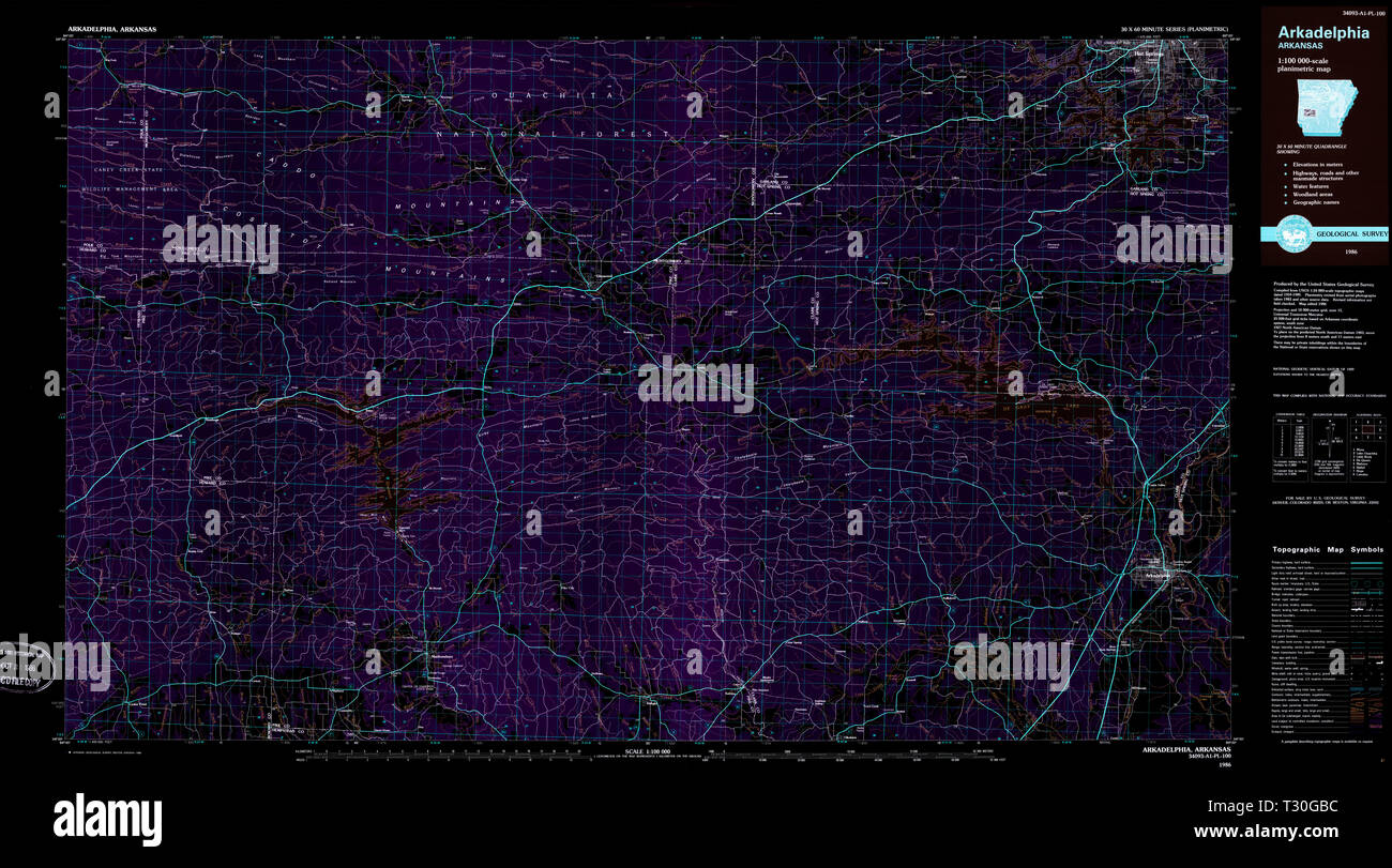 Map of arkadelphia hi-res stock photography and images - Alamy