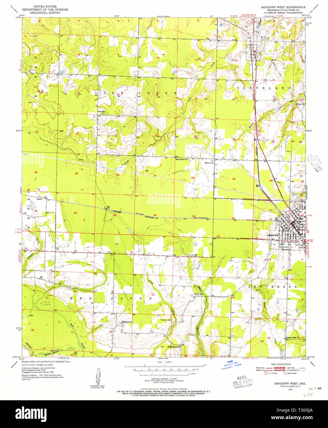 Ashdown arkansas map hi-res stock photography and images - Alamy