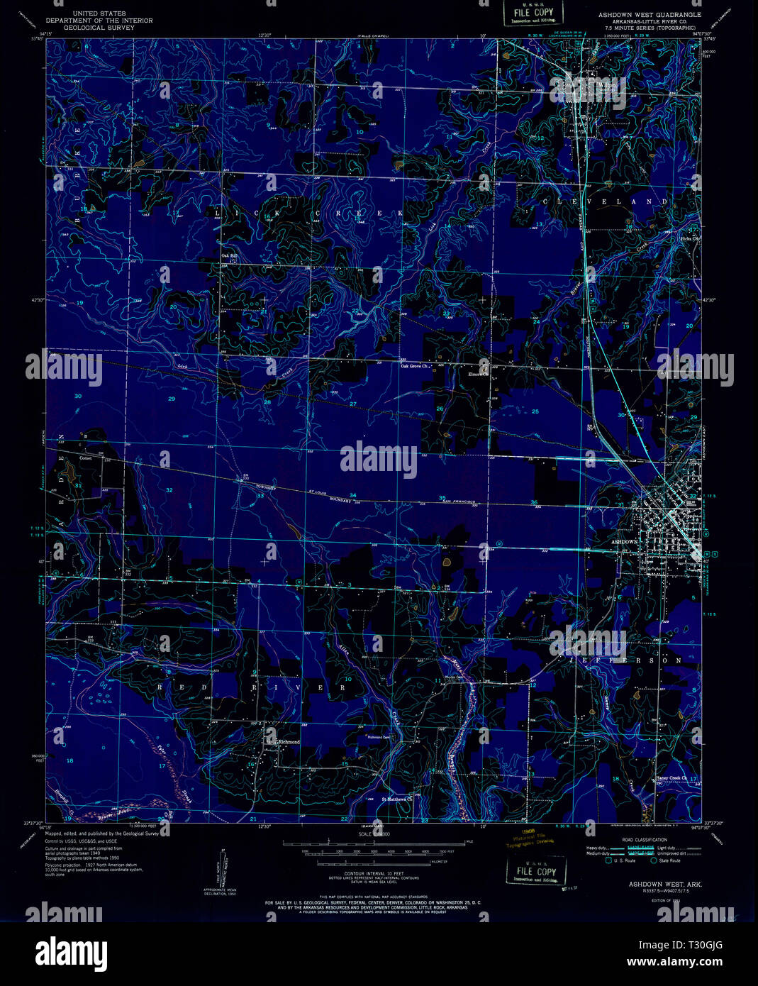 Ashdown arkansas map hi-res stock photography and images - Alamy