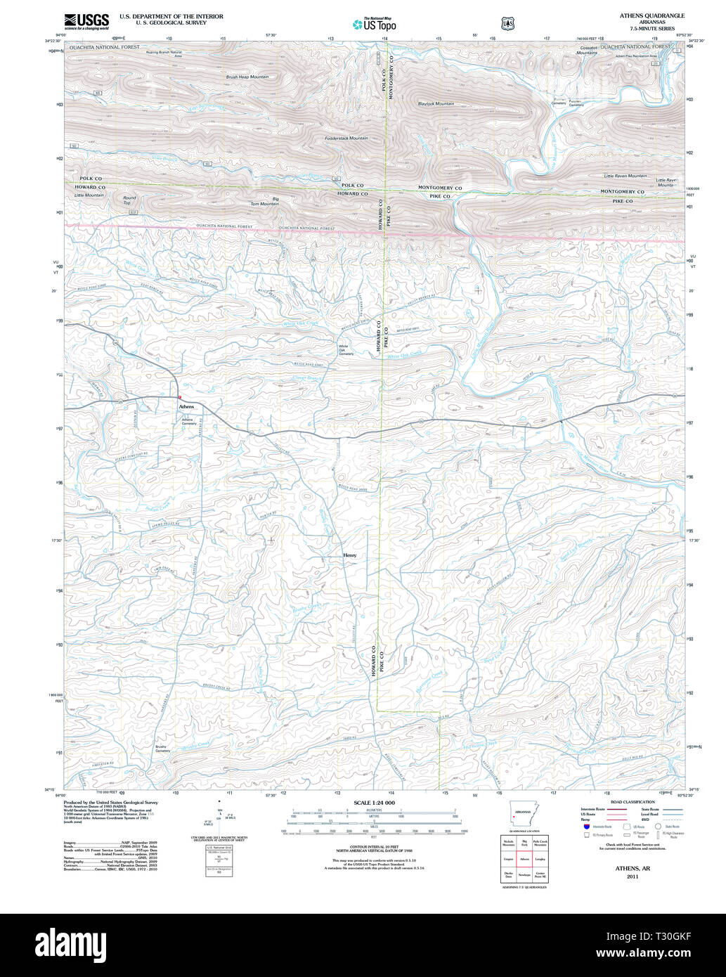 Athens arkansas map hi-res stock photography and images - Alamy