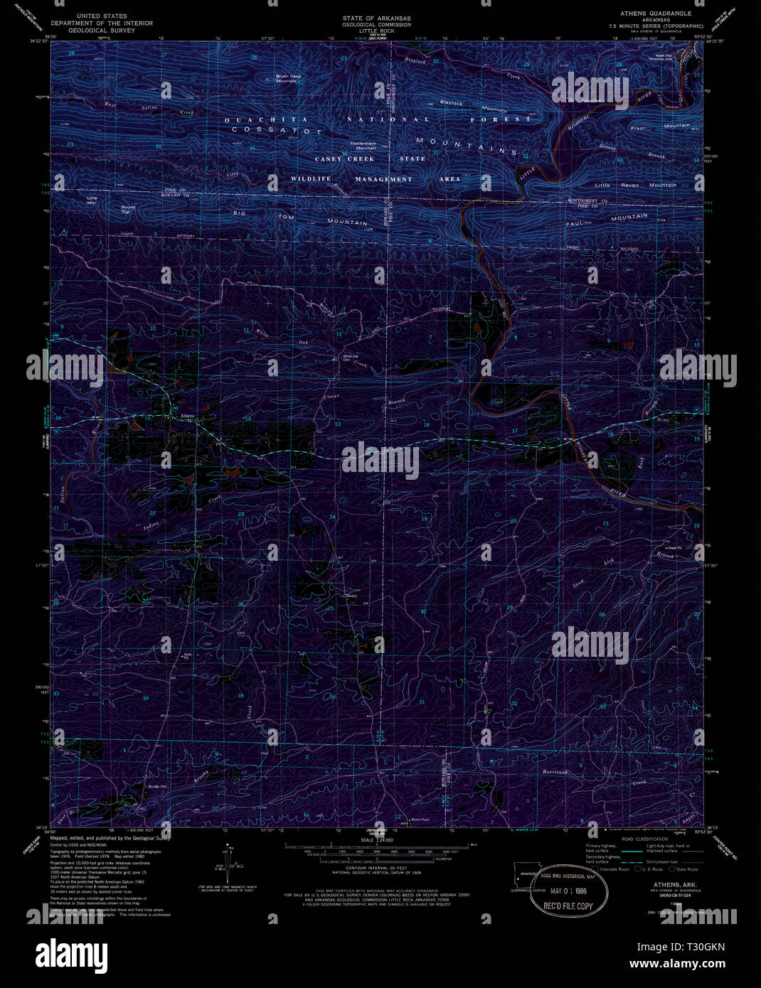 Athens arkansas map hi-res stock photography and images - Alamy