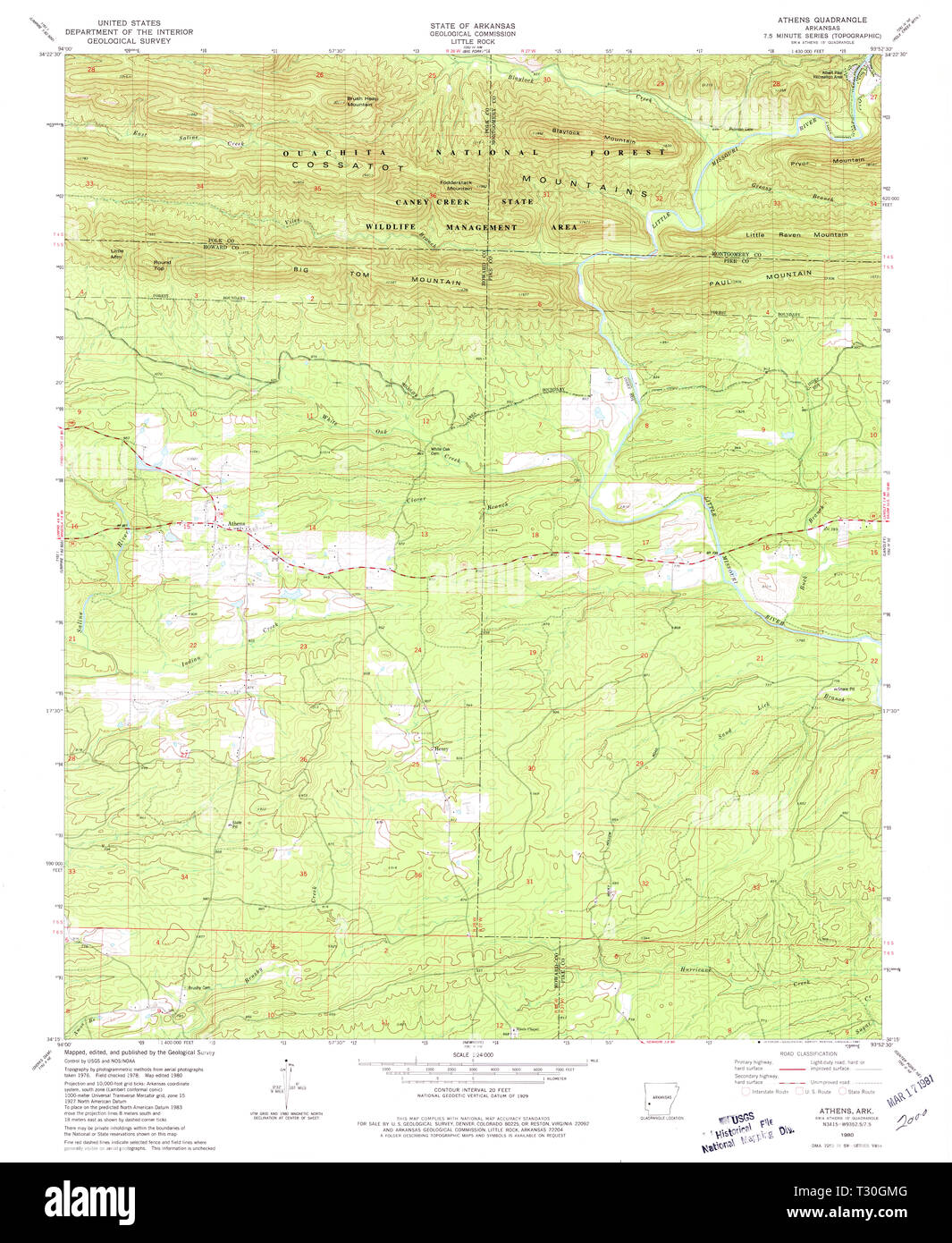 Athens arkansas map hi-res stock photography and images - Alamy