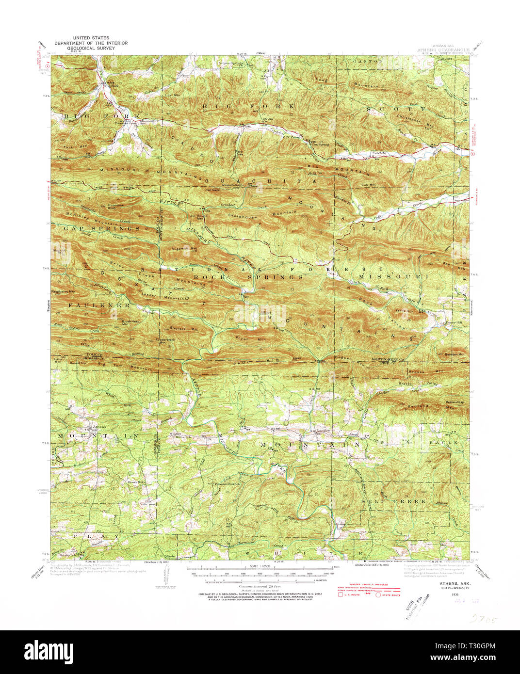 Athens arkansas map hi-res stock photography and images - Alamy