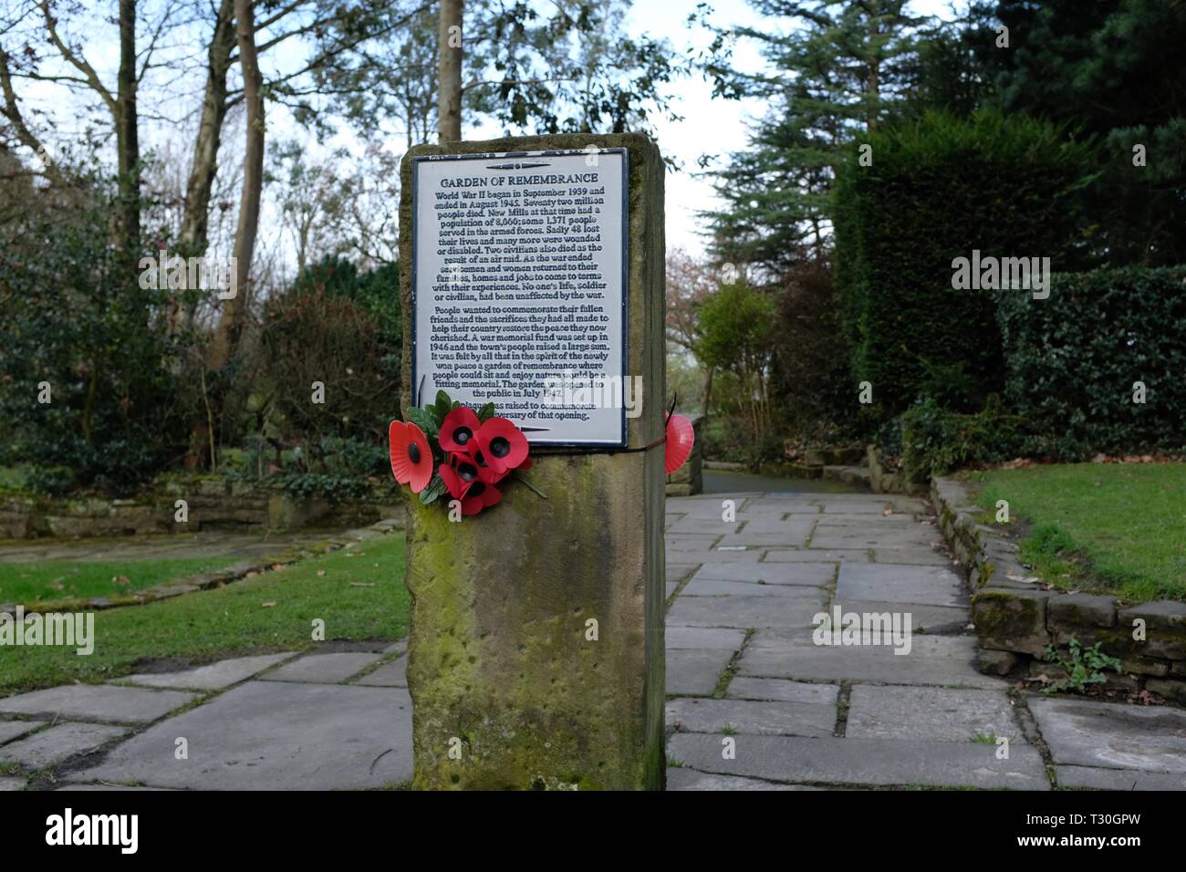 The garden of remembrance memorial in High Lea Park, New Mills ...