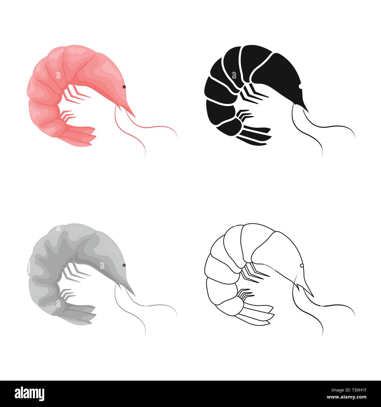 Prawn creature boiled fresh Cut Out Stock Images & Pictures - Alamy