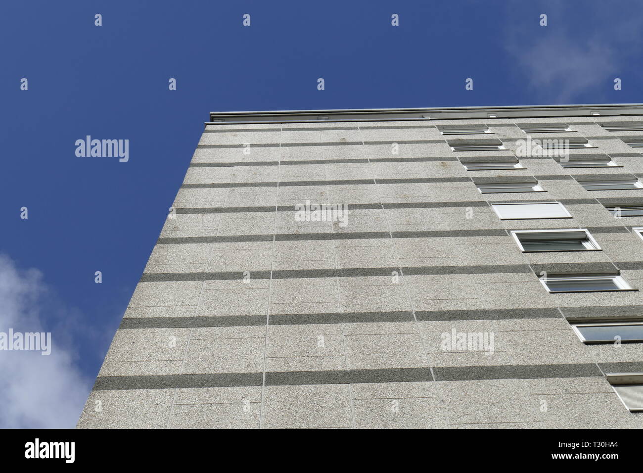 Gray concrete wall, concrete slabs with struts on a house wall Stock ...