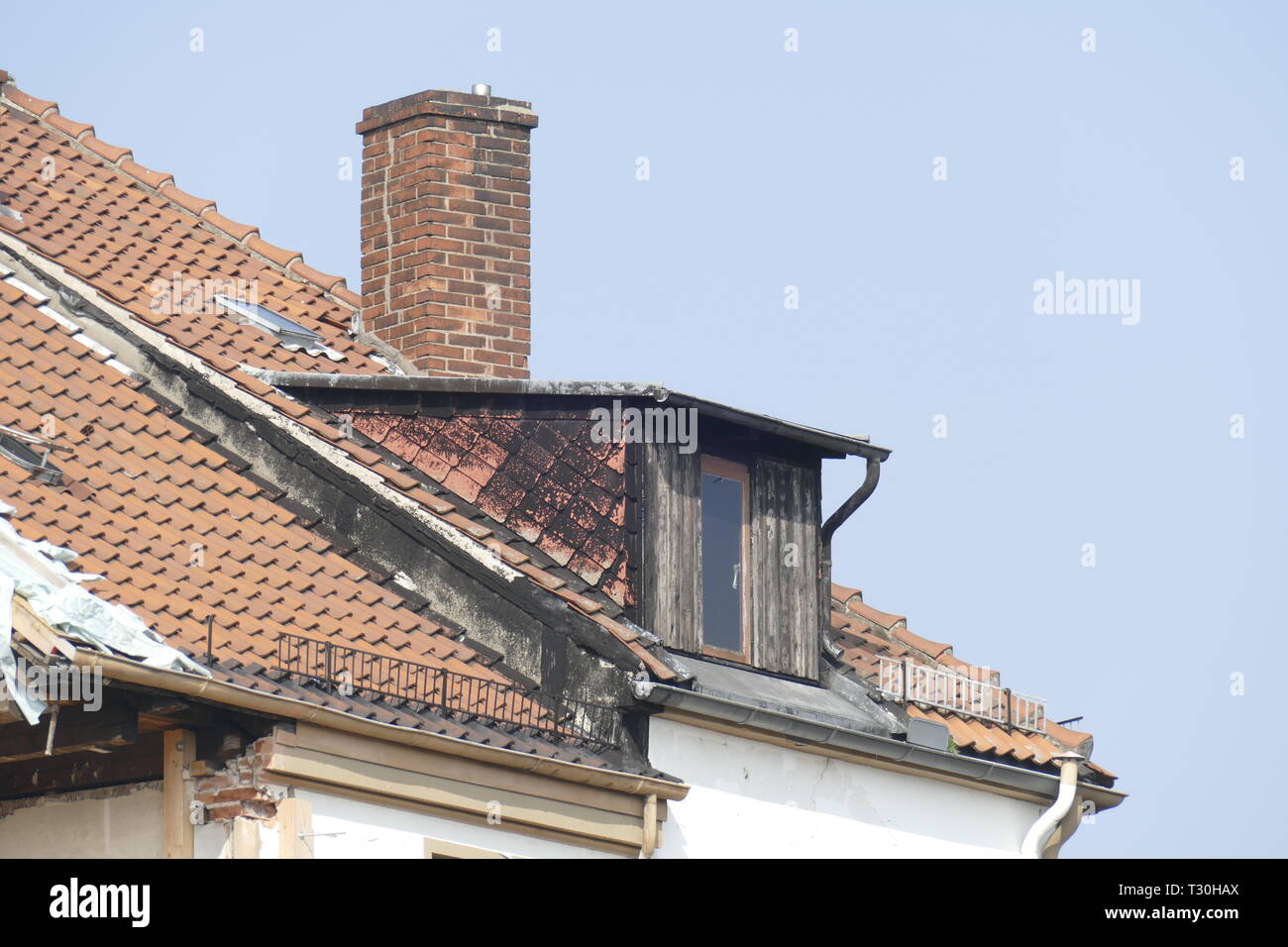 Roof, skylight, chimney Stock Photo - Alamy