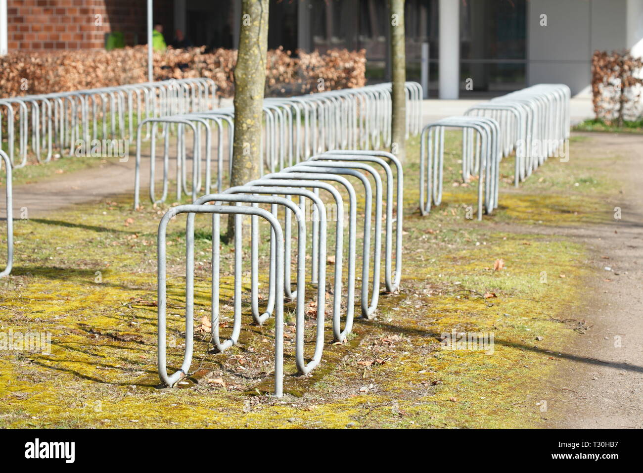 Bicycle rack made of metal Stock Photo - Alamy