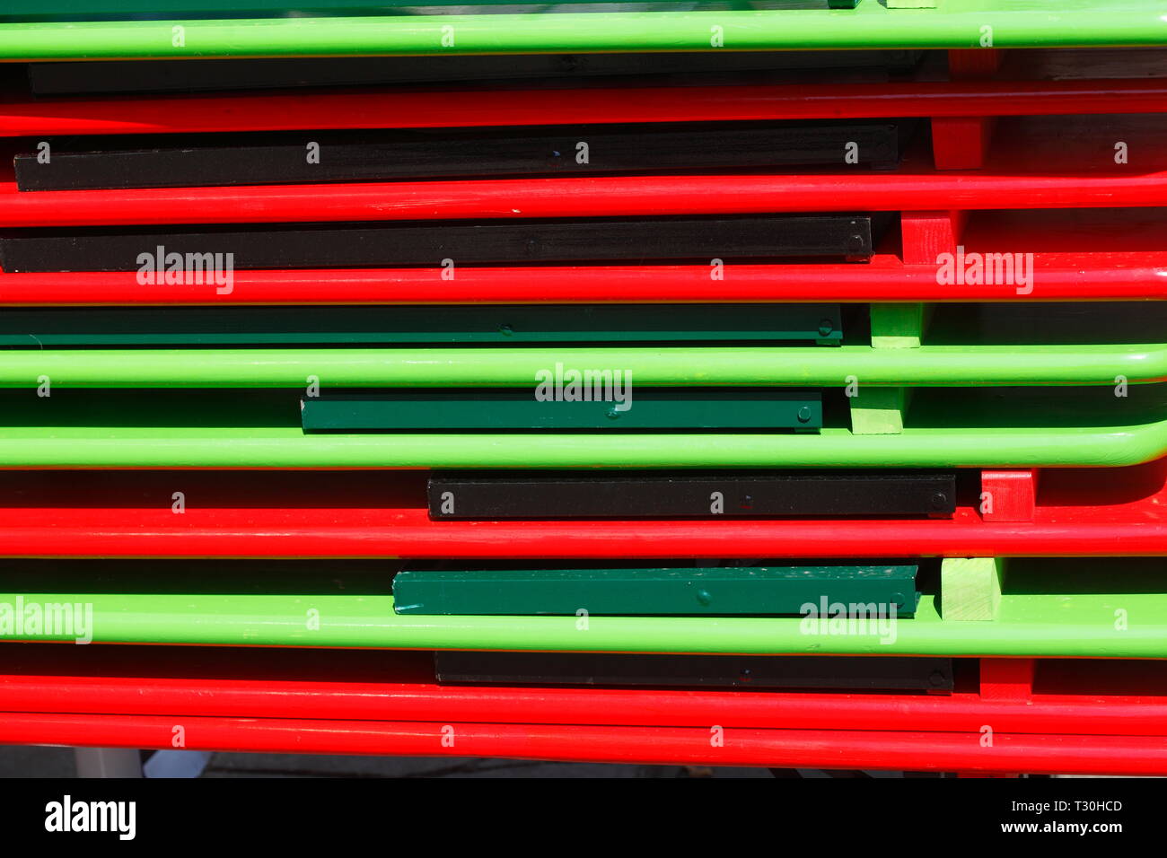 Colorful stacked wooden boards, background, texture, folding tables ...