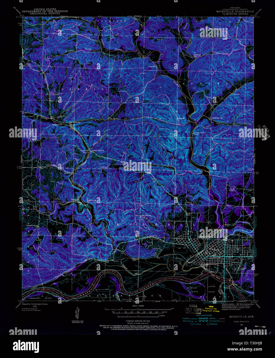 Batesville map hi-res stock photography and images - Alamy