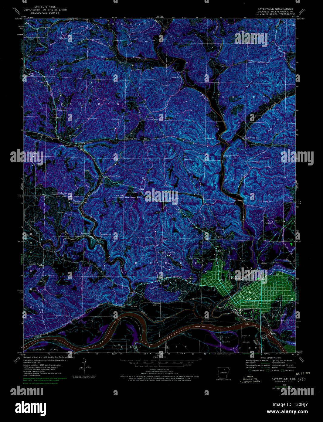 Batesville map hi-res stock photography and images - Alamy