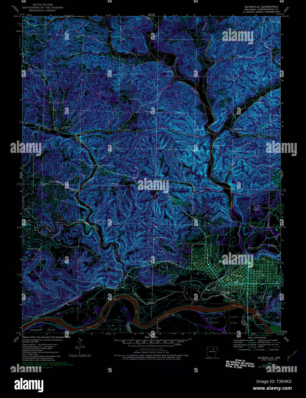 Batesville map hi-res stock photography and images - Alamy