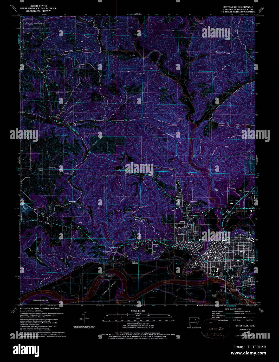 Batesville arkansas map hi-res stock photography and images - Alamy