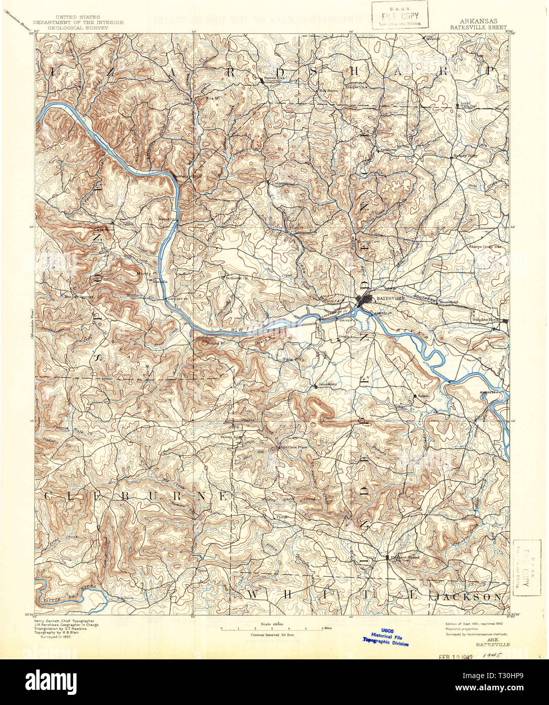 Map of batesville hi-res stock photography and images - Alamy