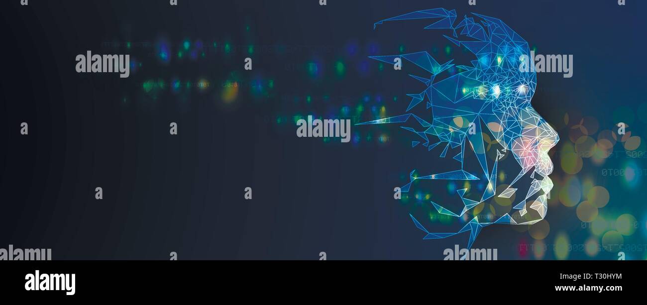 Conceptual technology illustration of artificial intelligence. Abstract ...