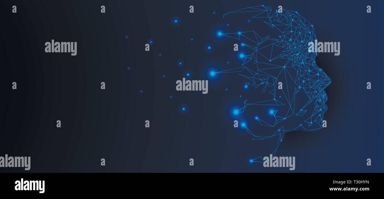Conceptual technology illustration of artificial intelligence. Abstract ...