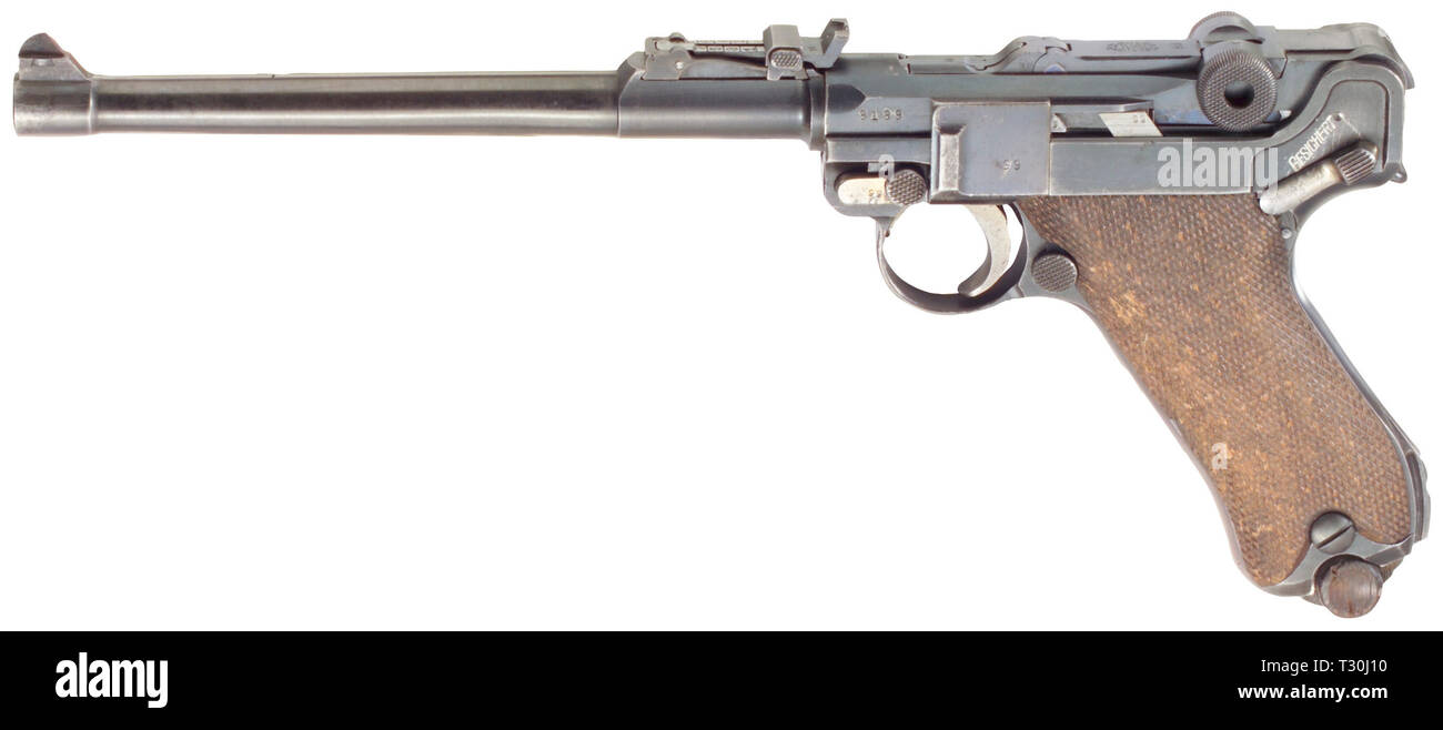 Small arms, pistols, Luger Pistol 08 Parabellum, caliber 9 mm ...