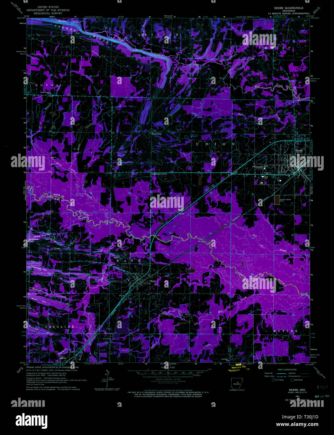 Map of beebe hi-res stock photography and images - Alamy