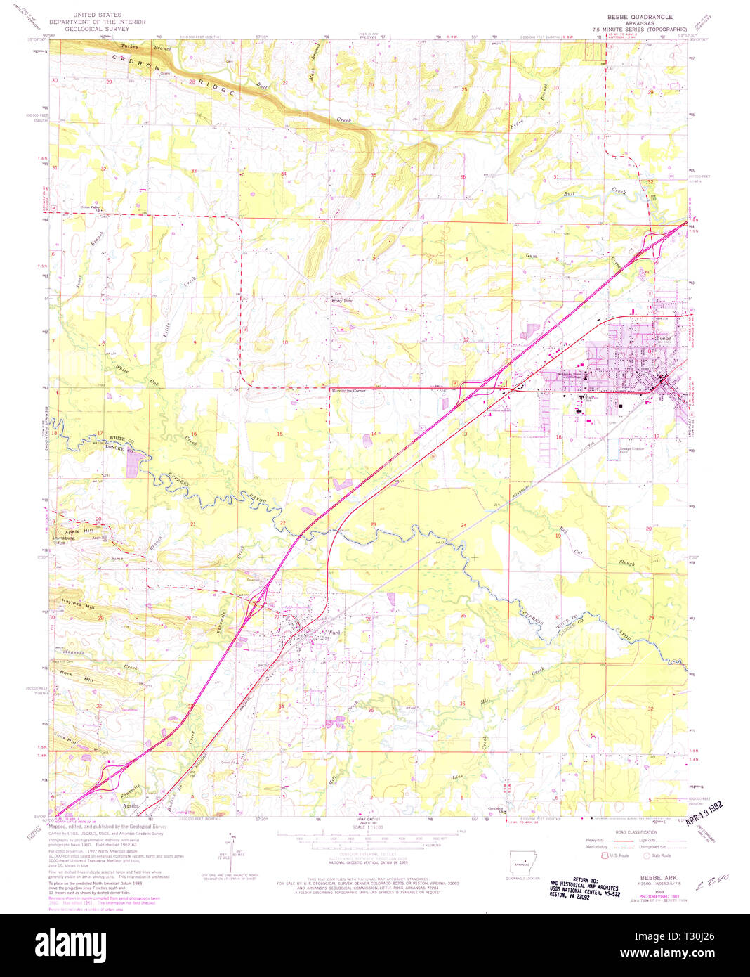Map of beebe hi-res stock photography and images - Alamy
