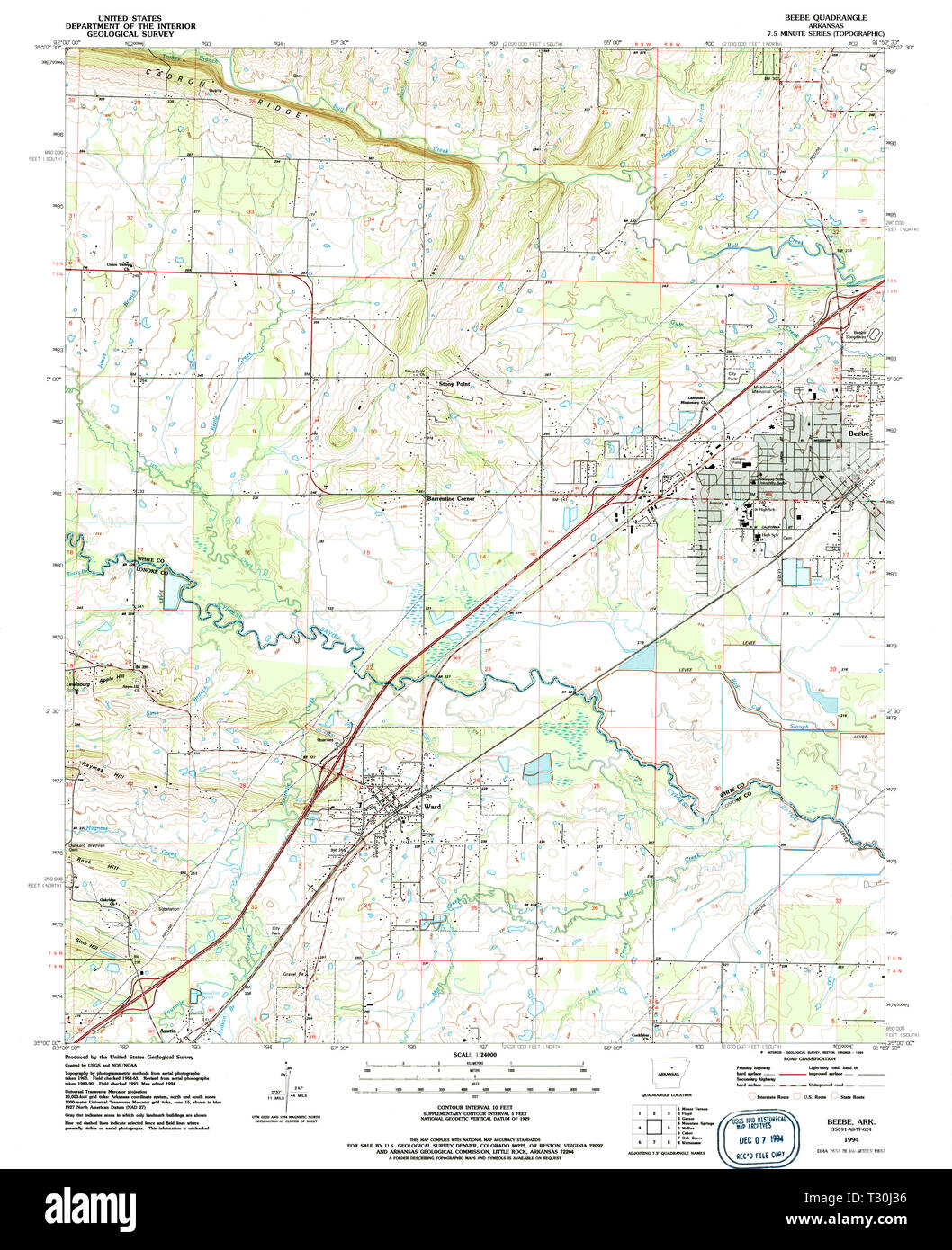 Map of beebe hi-res stock photography and images - Alamy