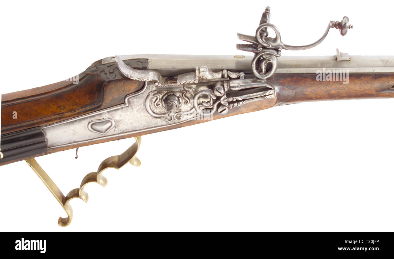 Civil long arms, matchlock and wheellock, wheellock rifle, German ...