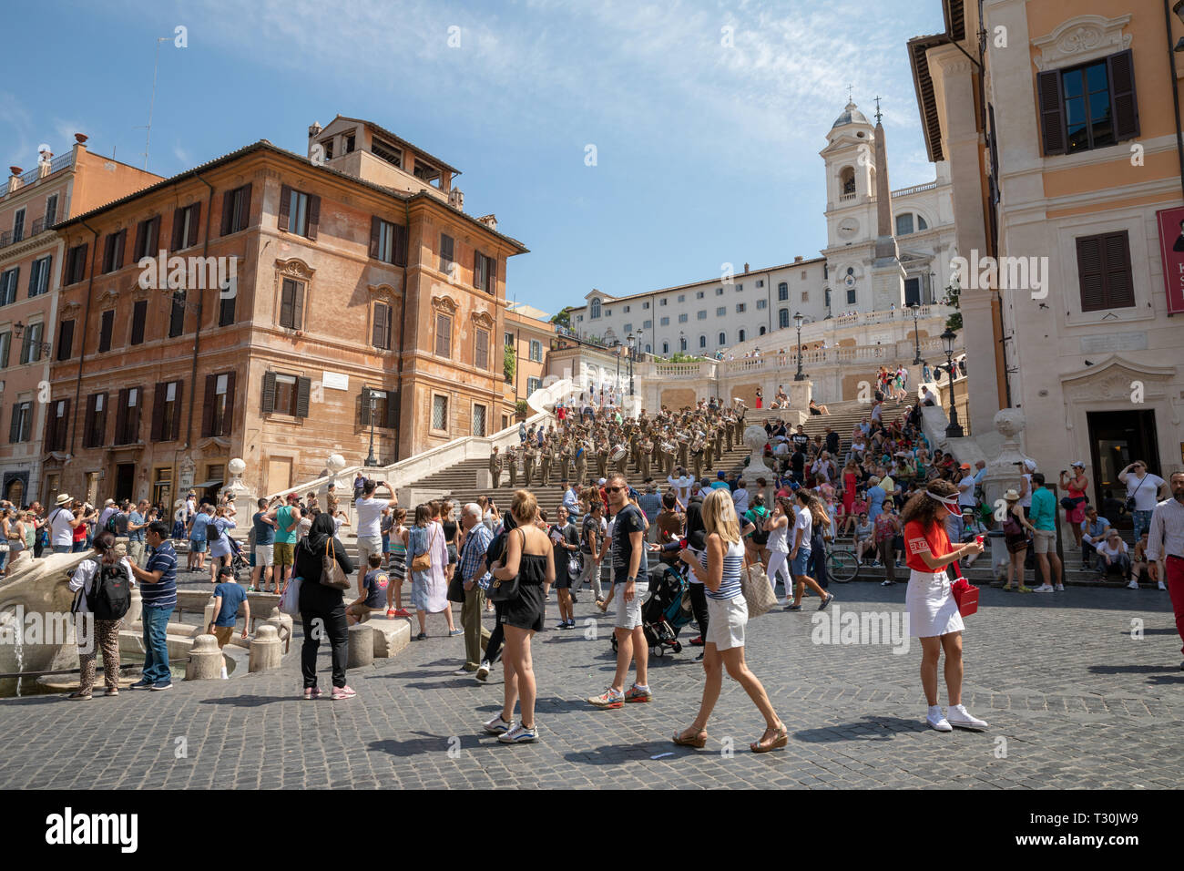 Rome, Italy - June 21, 2018: Panoramic view of the Spanish Steps on ...