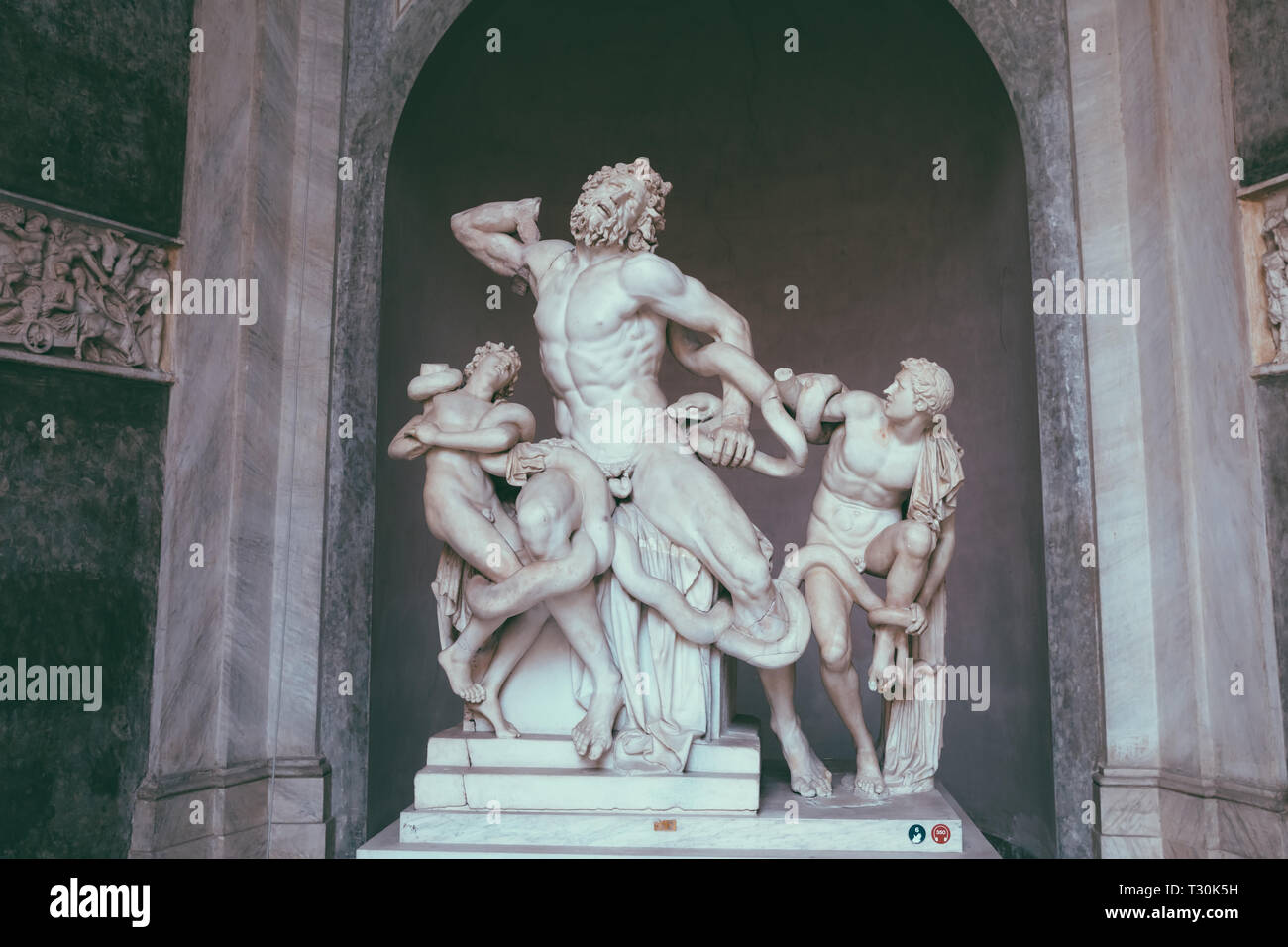 Rome, Italy - June 22, 2018: Baroque marble sculptures in Vatican ...