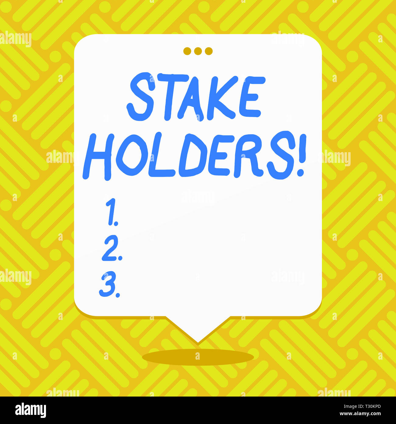 Conceptual hand writing showing Stake Holders. Concept meaning ...