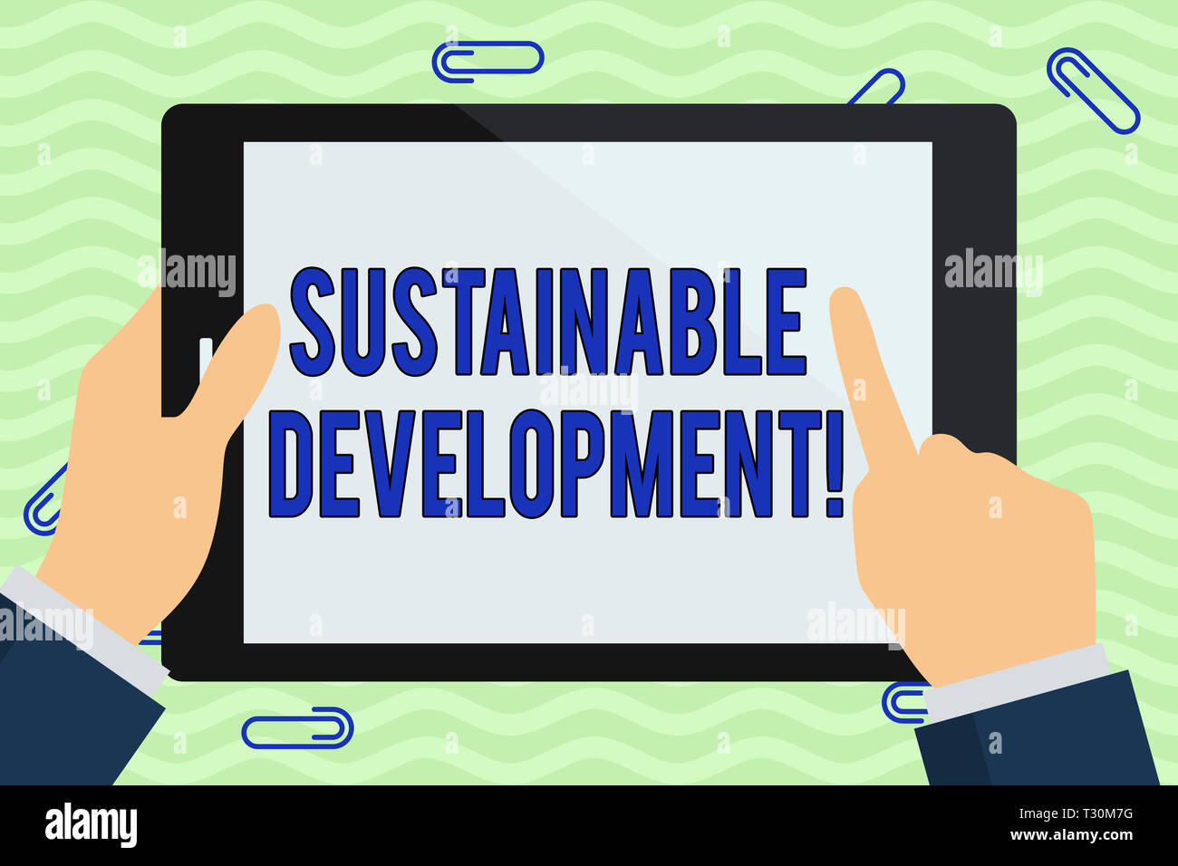 Writing note showing Sustainable Development. Business concept for ...