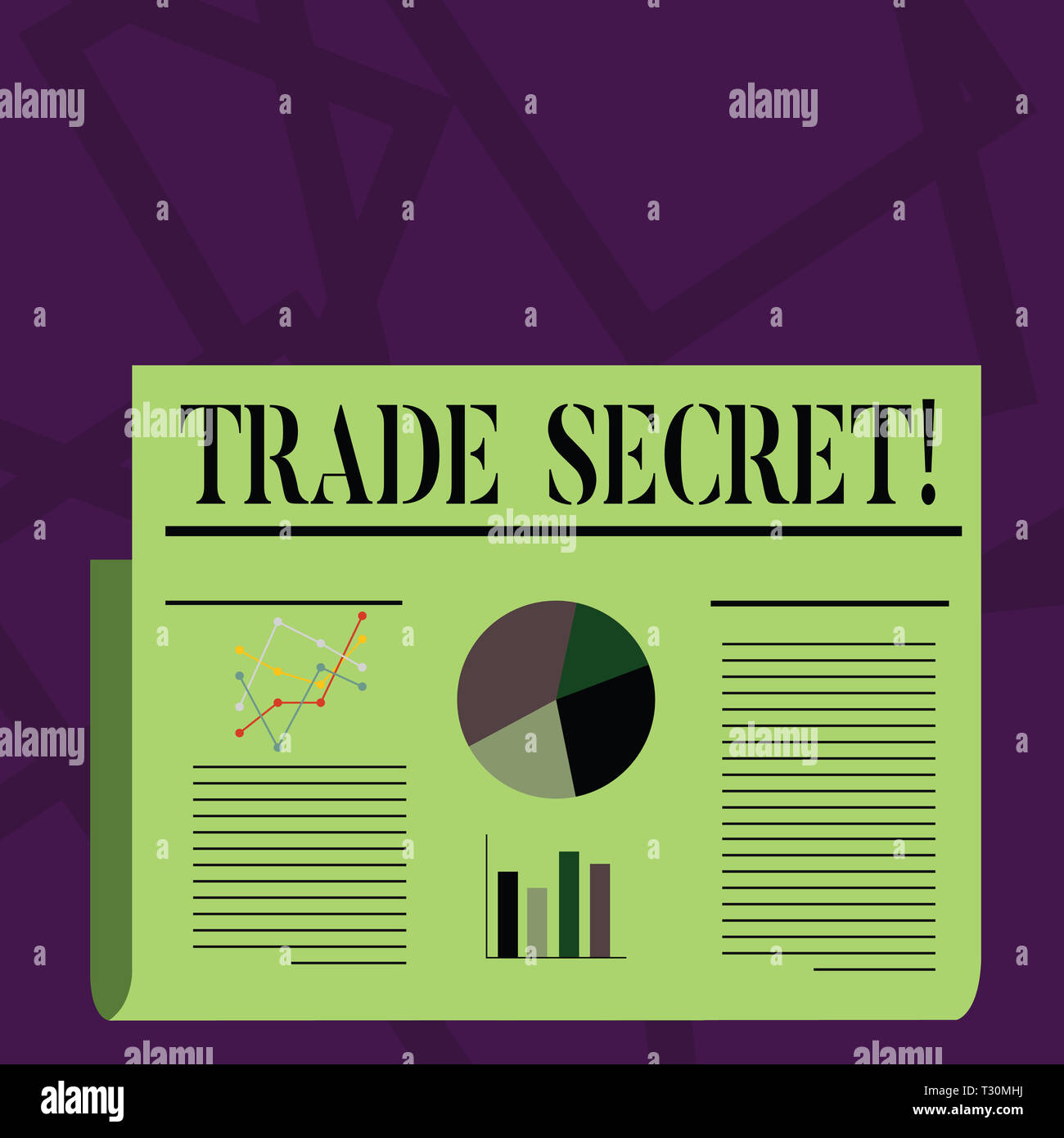 Writing note showing Trade Secret. Business concept for device or ...