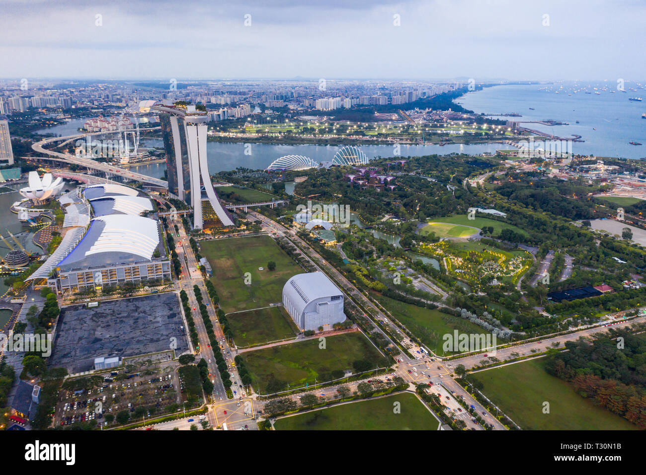 Singapore straits aerial hi-res stock photography and images - Alamy