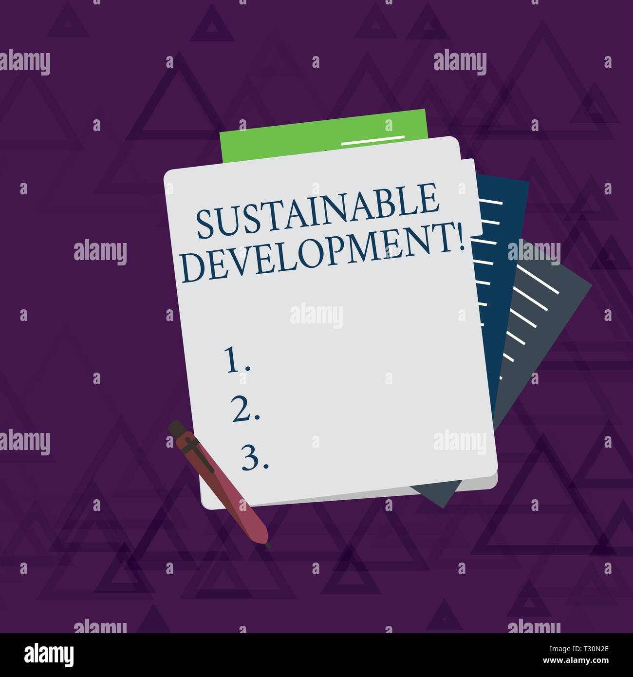 Writing note showing Sustainable Development. Business concept for ...