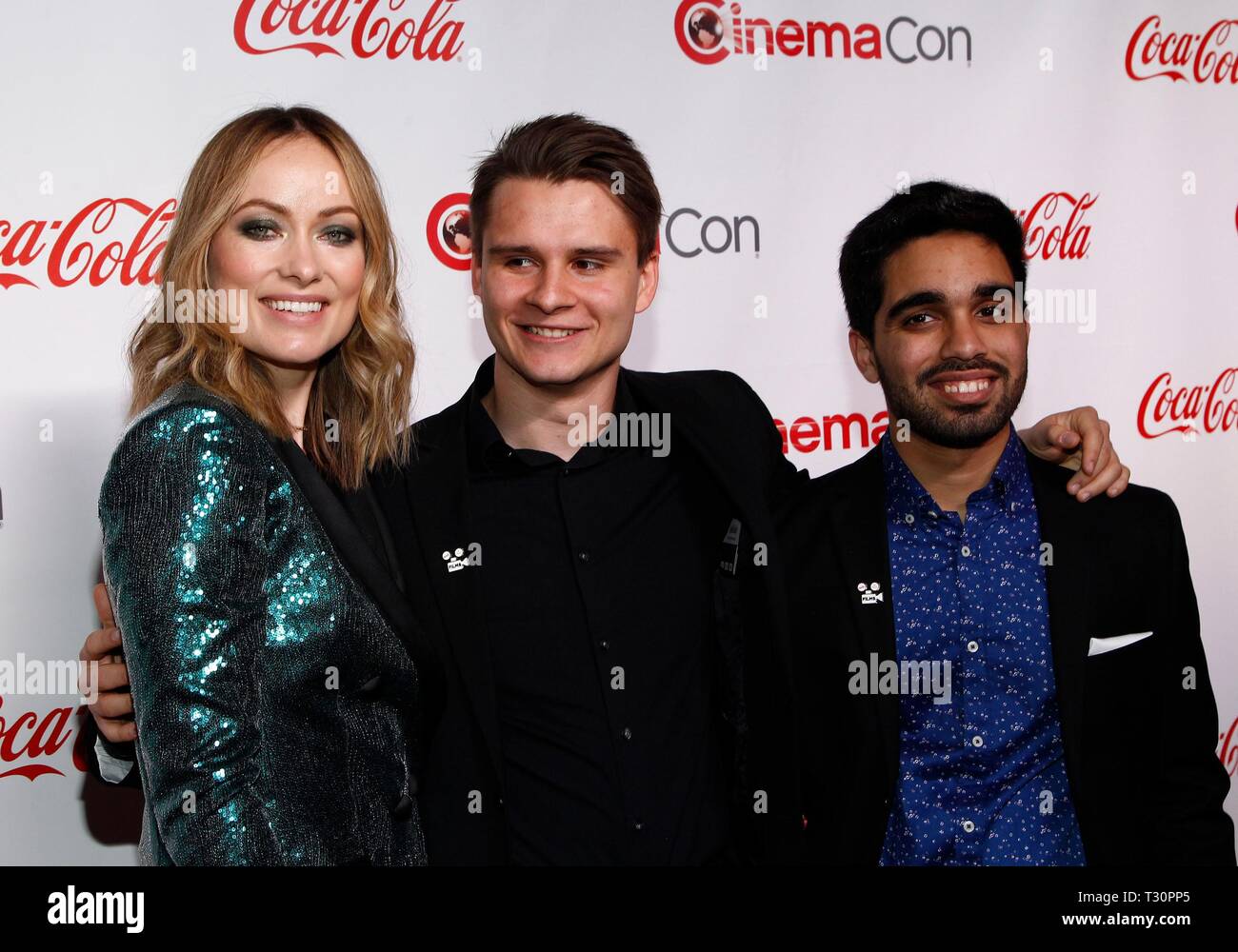 Olivia Wilde, Devon Solwold, Shayain Lakhani at arrivals for CinemaCon ...