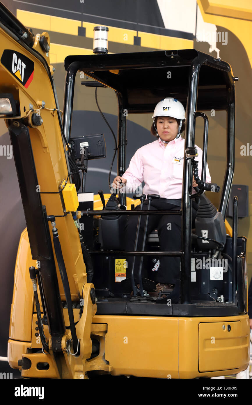 Tokyo, Japan. 5th Apr, 2019. Construction machine maker Caterpillar ...