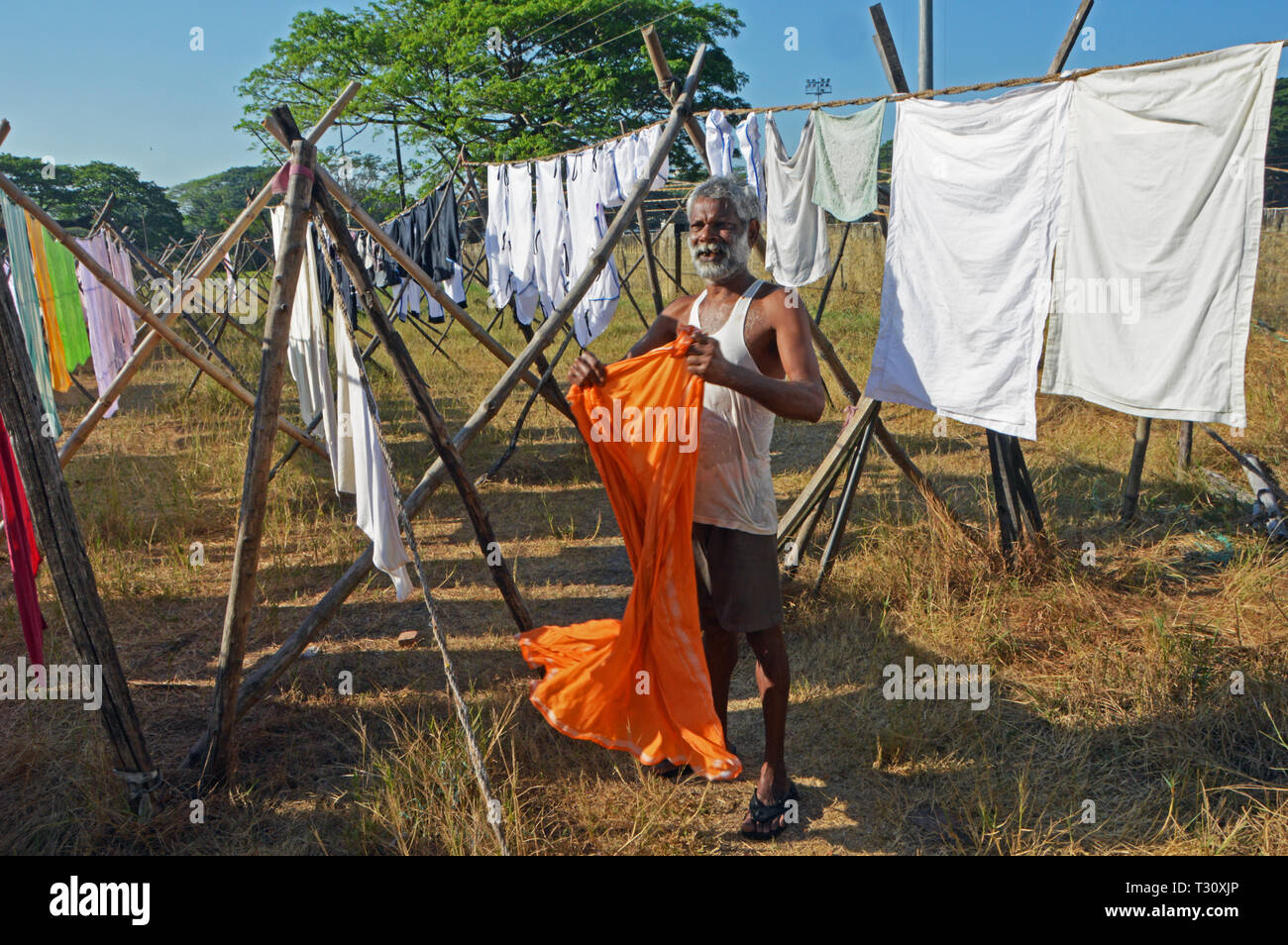 Traditional laundry in Kochi (Cochin) in the south of India - laundry ...