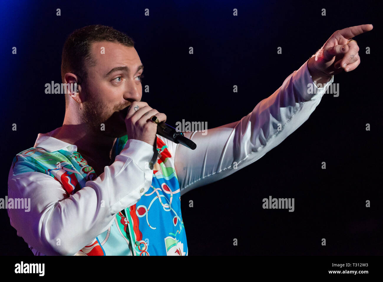 Sao Paulo, Brazil. 05th Apr, 2019.Sam Smith performs at the ...
