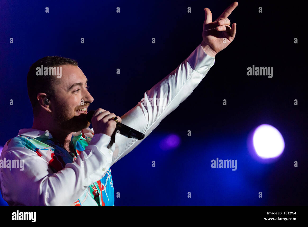 Sao Paulo, Brazil. 05th Apr, 2019.Sam Smith performs at the ...