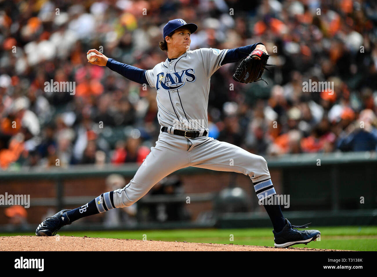 San Francisco, California, USA. 05th Apr, 2019. Tampa Bay Rays starting ...