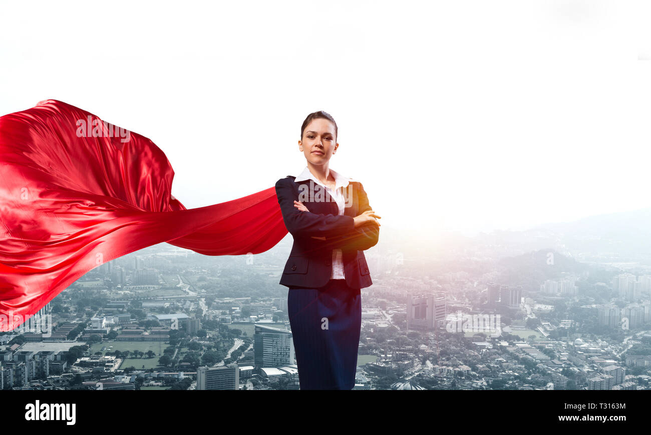 Woman wearing super hero cape hi-res stock photography and images - Alamy
