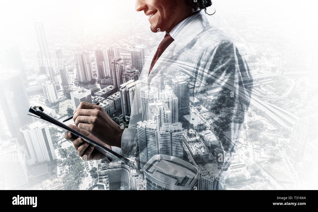 Double exposure medical doctor hand hi-res stock photography and images ...